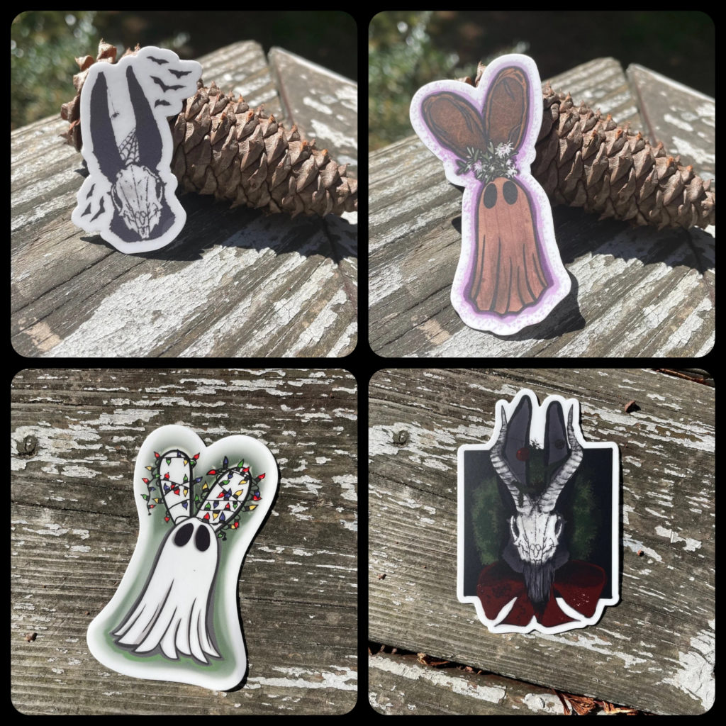 Spooky Rabbit Stickers - Floppy Recommends Spooky Daisy - ASK FLOPPY